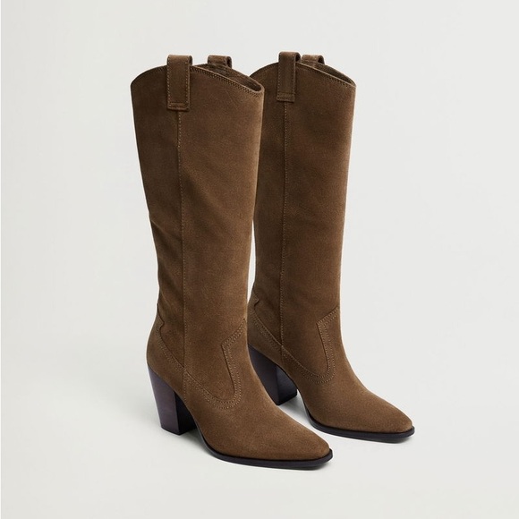 Mango | Shoes | Mango Leather Boots With Tall Leg Tobacco Brown | Poshmark